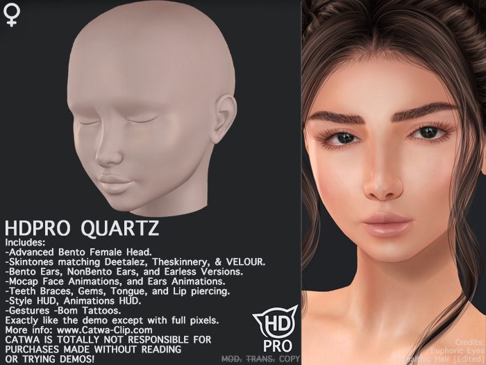 Second Life Marketplace Catwa Hdpro Quartz [demo]